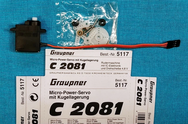 GRAUPNER SERVO C 2081 Micro Power Servo NEU OVP 13 Gramm Kugellager 20 Ncm EUR 14,70 - PicClick DE